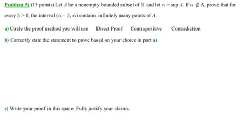 Solved Problem Points Let A Be A Nonempty Bounded Chegg