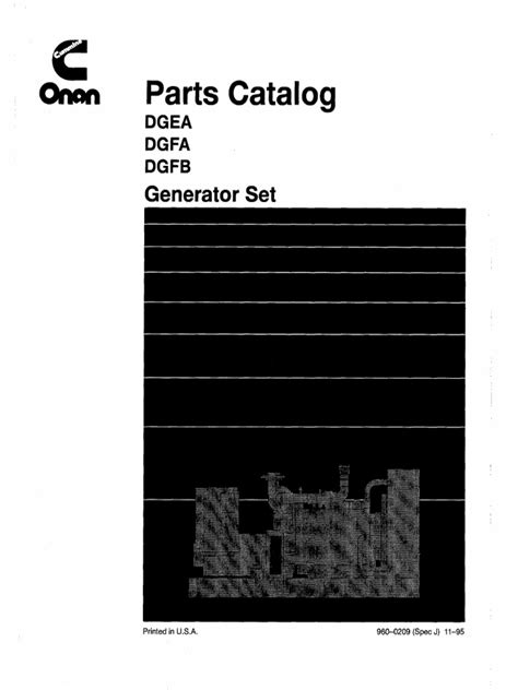 Onan Dgea Dgfa Dgfb Parts Manual 11 1995 Pdf Electric Generator