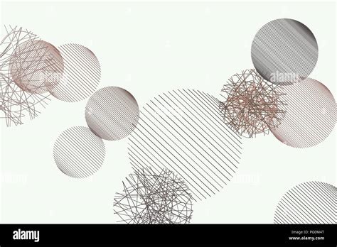 Abstract Geometric Background With Shape Of Messy Random Line Circles
