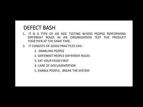 SOFTWARE TESTING AND VALIDATION UNIT INTEGRATION TESTING DEFECT BASH ACCEPTANCE TESTING
