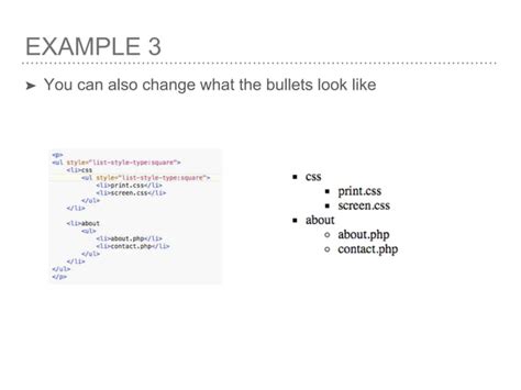 Nested Lists In HTML PPT