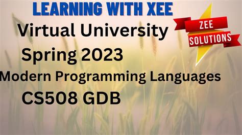Cs508 Gdb Spring 2023 Virtual Unviersity Of Pakistan Youtube