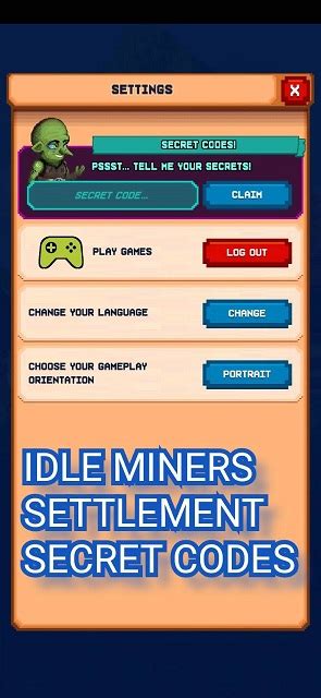 Idle Miners Settlement Secret Codes July 2025 Mrguider