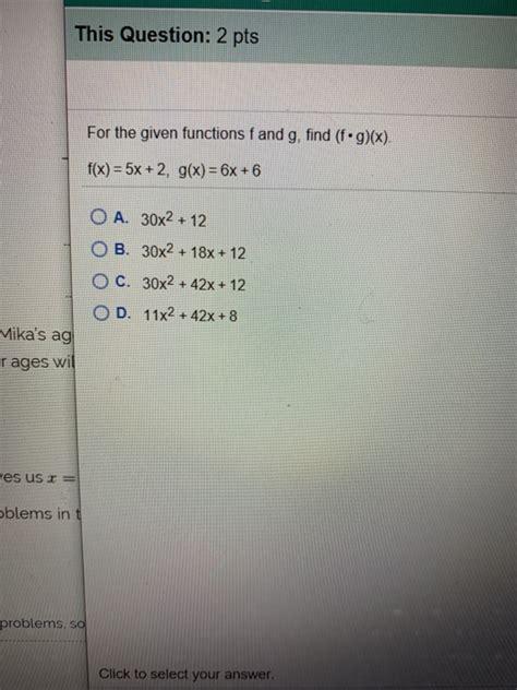 solved this question 2 pts for the given functions fand g