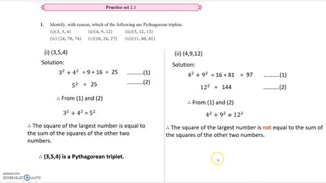 Pythagoras Theorem Ps 21 Part 1 Youtube