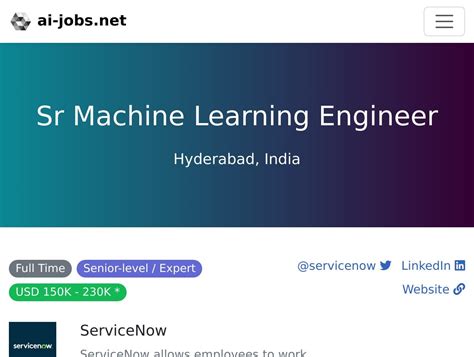 [hiring] sr machine learning engineer in hyderabad india r ai ml jobs