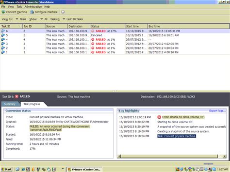 Solved VMware Standalone Converter Failed To Convert VM And Now Dont Start At All Experts