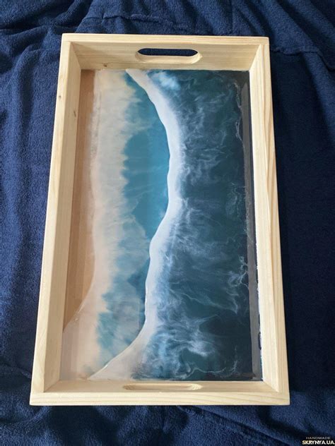 Купити Таця піднос з дерева та епоксидної смол Skrynya Ua