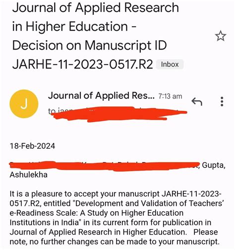 Ashulekha Gupta On Linkedin Research Journal Higher Education