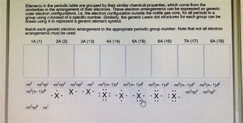 Solved Elements In The Periodic Table Are Grouped By Their