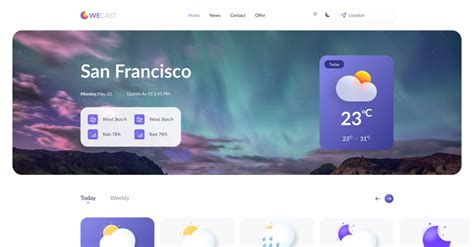 wecast weather forecast website with react nextjs tailwindcss