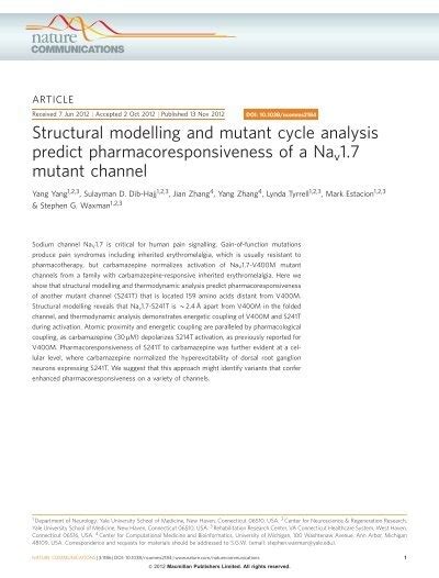 Structural Modelling And Mutant Cycle Analysis Predict