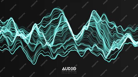 Premium Vector 3d Echo Audio Wavefrom Spectrum Abstract Music Waves Oscillation Graph