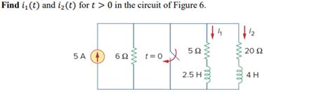 solved find i1 t and i2 t for t 0 in the circuit of figure