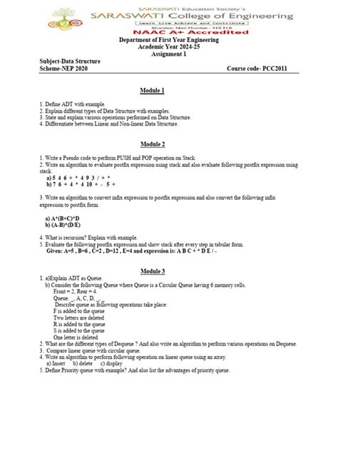 Data Structure Assignment 1 Pdf