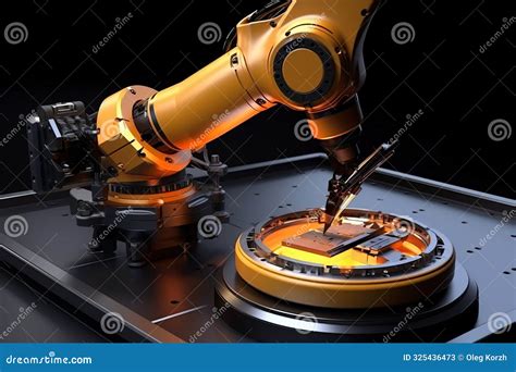 Generative Ai On Theme Of Beautiful Robot Inserts Microchip For Design Natural Abstract