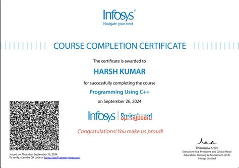 Harsh Kumar On Linkedin Cplusplus Programming Softwaredevelopment Infosysspringboard Learning