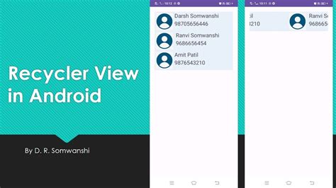 Recycler View For Contact List In Android Youtube
