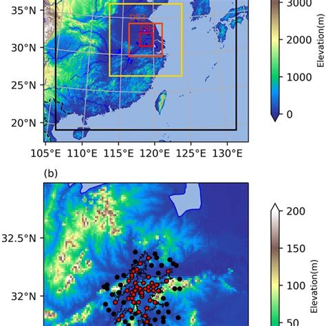 A Configuration Of The Four Two‐way Nested Domains For The Weather