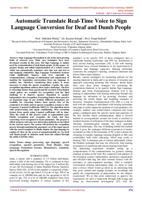 Pdf Automatic Translate Real Time Voice To Sign Language Conversion For Deaf And Dumb People