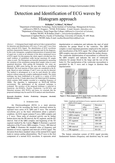 pdf detection and identification of ecg waves by histogram approach