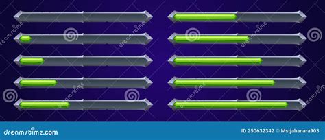 game ui loading progress bars cartoon vector set stock illustration illustration of graphic