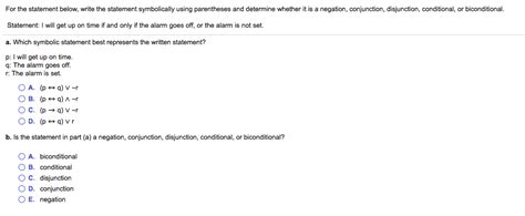 Solved For The Statement Below Write The Statement