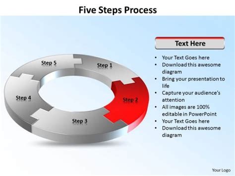 Ppt Five Steps Working With Slide Numbers Circle Process PowerPoint Templates