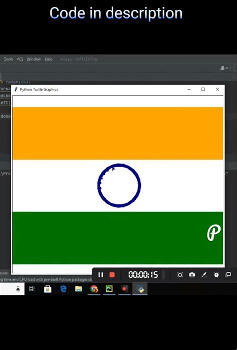 Indian Flag 🇮🇳in Python Turtle Python Programming Shorts Youtube