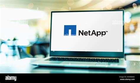 Poznan Pol May 4 2022 Laptop Computer Displaying Logo Of Netapp A