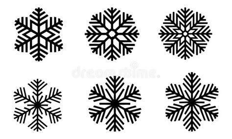 Vector Snowflake Collection Vector Illustration Set Stock Vector