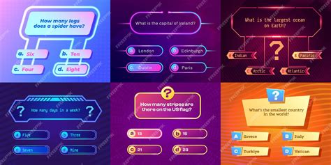 Premium Vector Quiz Game Ui Game Show Template With Question And Answer Challenge Exam With