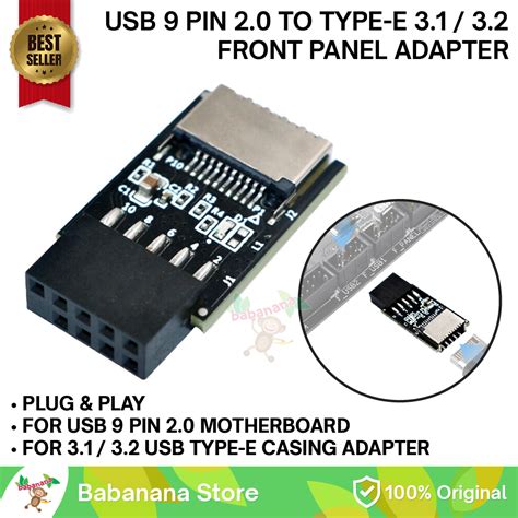Jual Usb 9 Pin 2 0 To Type C Front Panel Adapter Motherboard Mobo Converter Type C 3 1 3 0 3 2