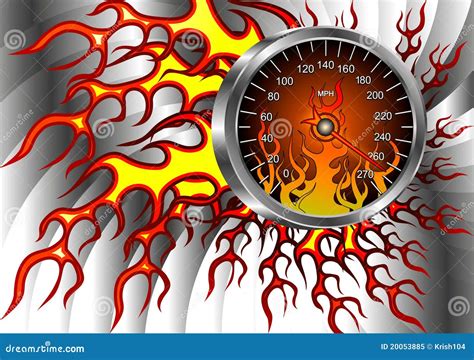 Speedometer On Fire Stock Vector Illustration Of Bunch 20053885