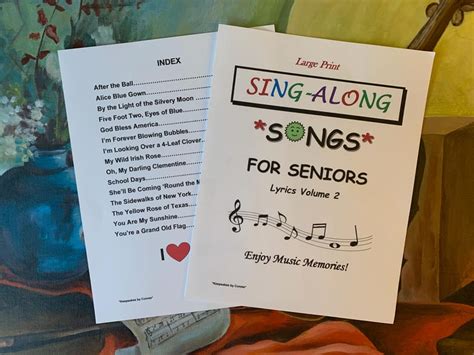 Singalong Songs For Seniors Printable Lyric Song Sheets Ideas For