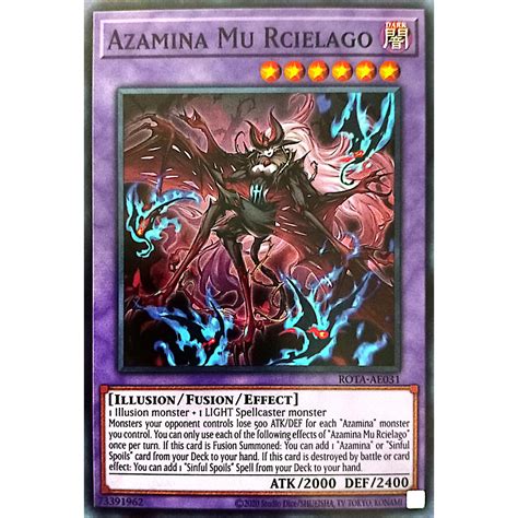 Rota Ae031 Azamina Mu Rcielago Sr Yugioh Card Shopee Philippines