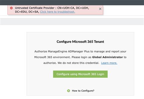 How To Troubleshoot The Error Untrusted Certificate Provider In Admanager Plus