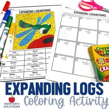 Expanding Logarithms Color By Number Activity By Newton S Solutions