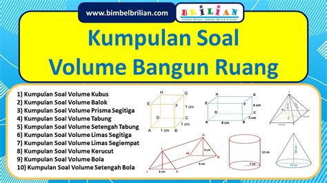 Kumpulan Soal Volume Bangun Ruang Bimbel Brilian