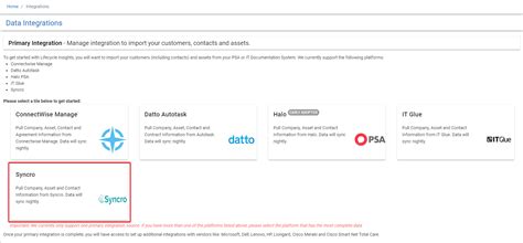 Sync Your Syncro To Lifecycle Insights Lifecycle Insights
