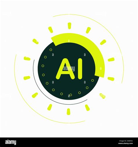ai button with glow in flat vector illustration symbolizing artificial