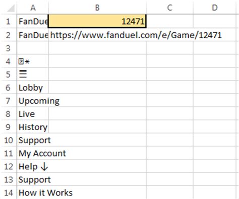 How To Use Excel To Web Query DFS And Other Fantasy Baseball Data Smart Fantasy Baseball