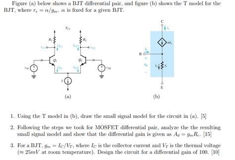 Solved Figure A Below Shows A Bjt Differential Pair And
