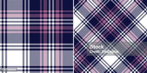 네이비 블루 핑크 화이트의 타탄 격자 무늬 플란넬 셔츠 담요 이불 커버 기타 모던 한 봄 겨울 패션 섬유 프린트에 대한 매끄러운 헤링본 질감 큰 체크 격자 무늬 벡터 패턴에
