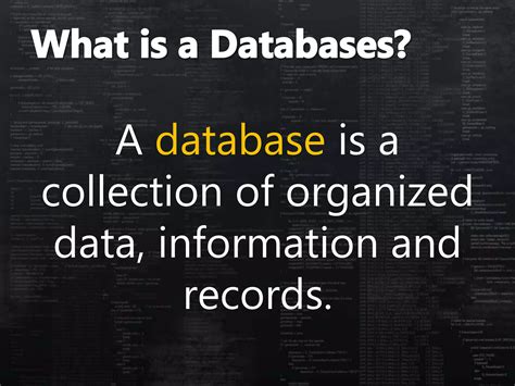 Introduction to databases | PPTX | Databases | Computer Software and Applications