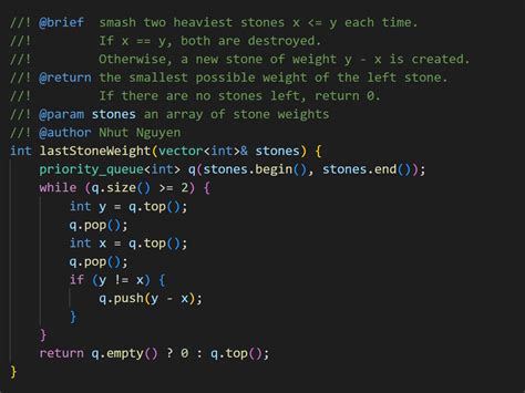 C Solution To Coding Challenge 1046 Last Stone Weight By Nhut