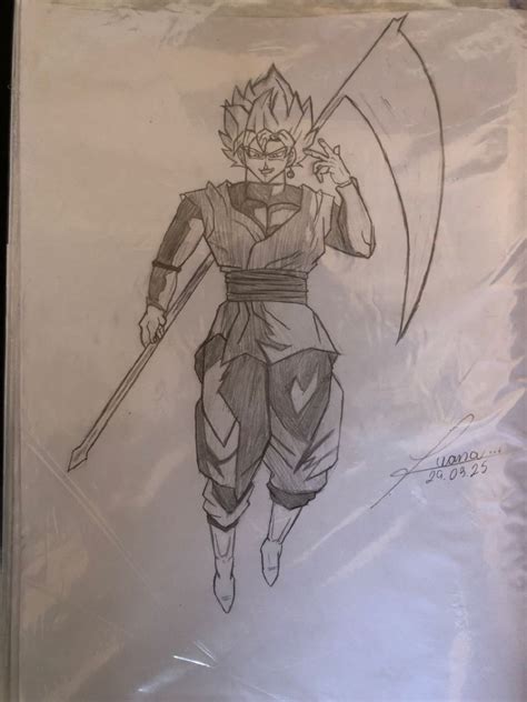 Black Goku With Scythe Drawing Black Goku For Drawing Goku Black