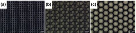 Optical Micrographs Showing A A Grid Structure B A Triangular Porous Download Scientific