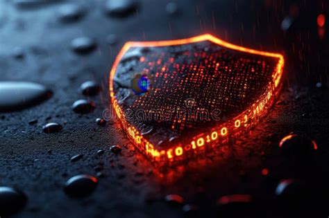Glowing Firewall Binary Code Shield Protecting Against Cyber Threats A Digital Fortress Of Data