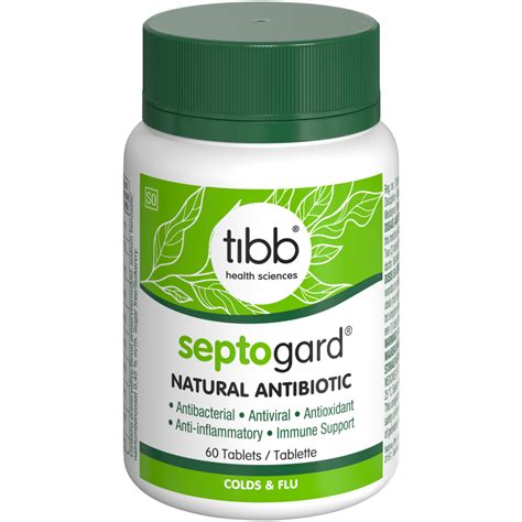 Tibb Septogard Natural Cold And Flu Antibiotic Tablets 60 Pack Immune